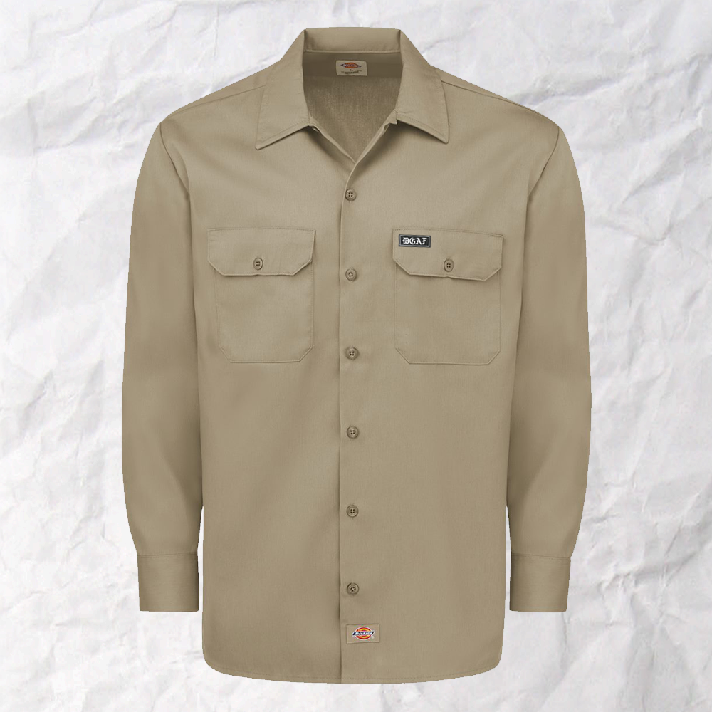 Dickies Long Sleeve Work Shirt Khaki Dgaf Official